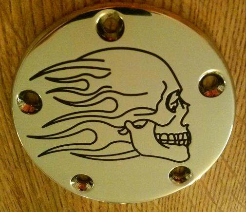 Inlaid Skull with Flames